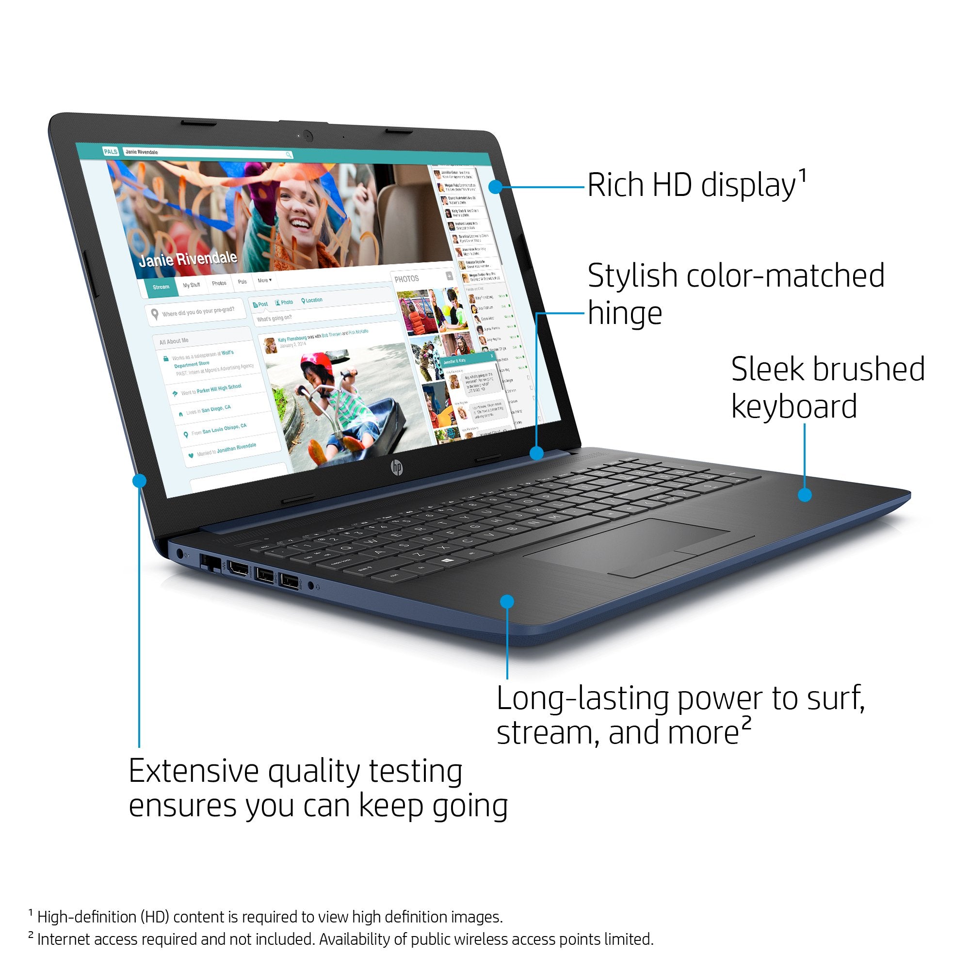 HP 15-DB0091WM 15.6" Laptop AMD A4-9125 2.3GHz 4GB RAM 500GB HDD Radeo